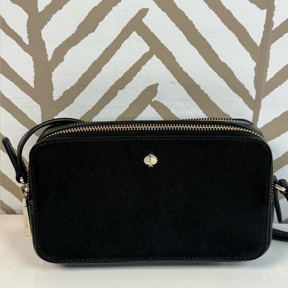 kate spade | Bags | Kate Spade Black Mika Double Zip Crossbody Bag ...
